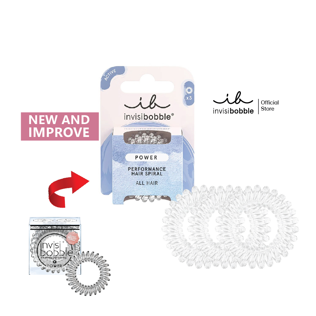 invisibobble ยางรัดผม รุ่น power สี crystal clear (NEW PACKAGE)