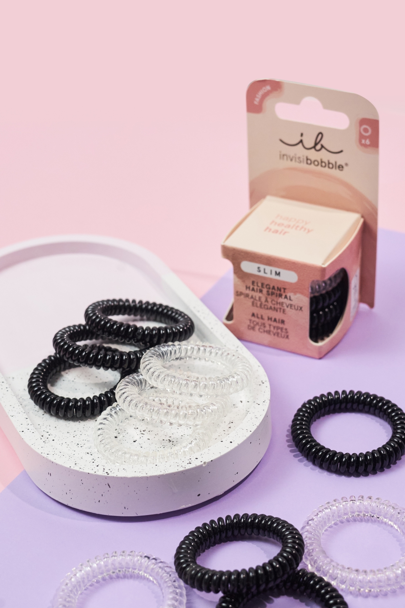 invisibobble ยางรัดผม รุ่น slim สี DAY AND NIGHT (1 กล่องมี 6 เส้น ...